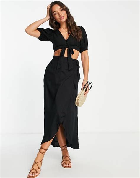 Accessorize Strandrock In Schwarz Mit Rüschen Asos