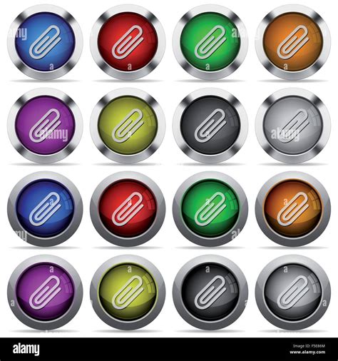 Set Of Attachment Glossy Web Buttons Arranged Layer Structure Stock