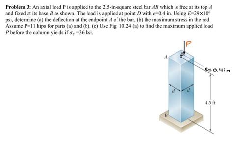 Solved Problem An Axial Load P Is Applied To The Chegg