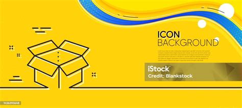 상자 선 아이콘을 엽니다 배달 소포 표지판 화물 패키지 최소 줄 노란색 배너 벡터 개념에 대한 스톡 벡터 아트 및 기타 이미지 개념 개념과 주제 고급 Istock