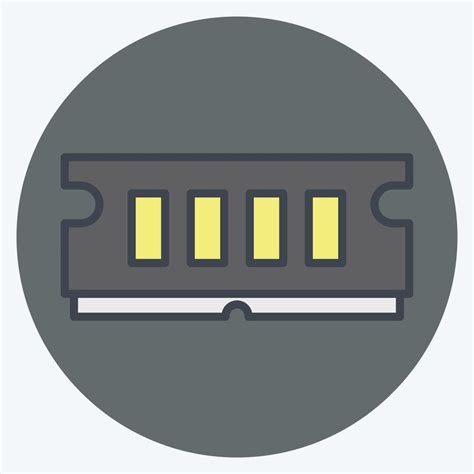 Icon Ram Suitable For Computer Components Symbol Color Mate Style Simple Design Editable