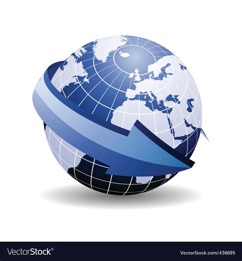 World Map Arrow Royalty Free Vector Image Vectorstock