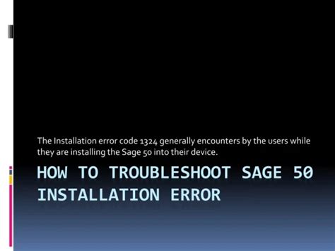 PPT Sage Error Code Fix Sage Accounts Installation