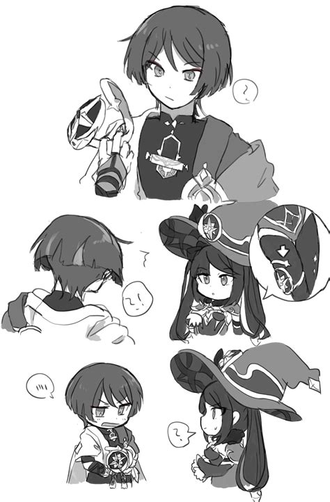 Scaramouche Mona And Wanderer Genshin Impact Drawn By Irishapic