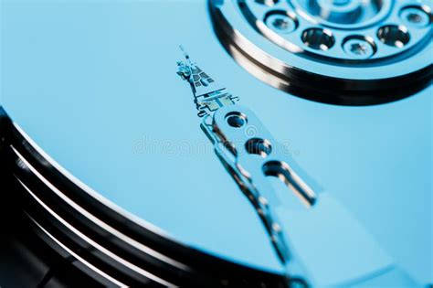 Disassembled Hard Drive From The Computer Hdd With Mirror Effect Opened Hard Drive From The