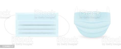 외과 얼굴 마스크 및 바이러스 보호 흰색 배경에 격리 안전 호흡 건강 관리 및 의료 개념 디자인 3차원 형태에 대한 스톡 벡터 아트 및 기타 이미지 Istock