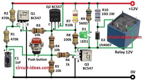 Simple Single Push Button ON OFF Relay Circuit Circuit Ideas For You