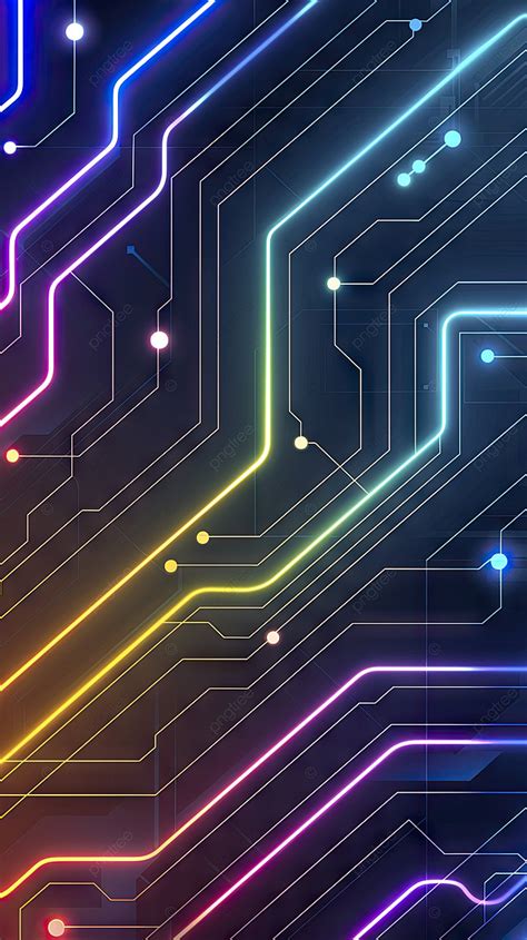 화려한 빛나는 네온 조명 효과가 있는 회로 기판 배경 배경 화면 및 일러스트 무료 다운로드 Pngtree