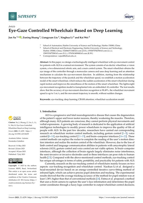 Pdf Eye Gaze Controlled Wheelchair Based On Deep Learning