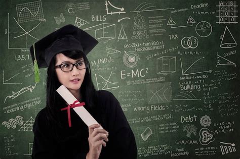 Premium Photo Attractive Nerd Graduate At Classroom