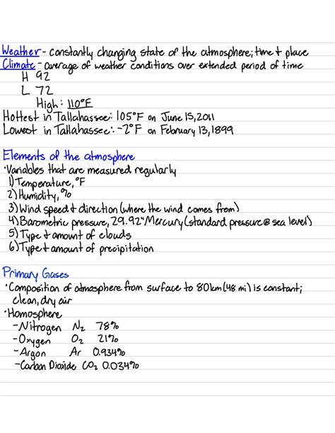 Ch 1 3 Notes Professor Nancy Dignon Book Essentials Of Meteorology An Invitation To The