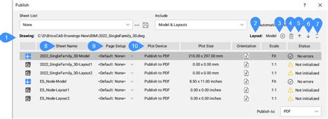 Publish Dialog Box Bricscad Lite And Pro Bricsys Help Center