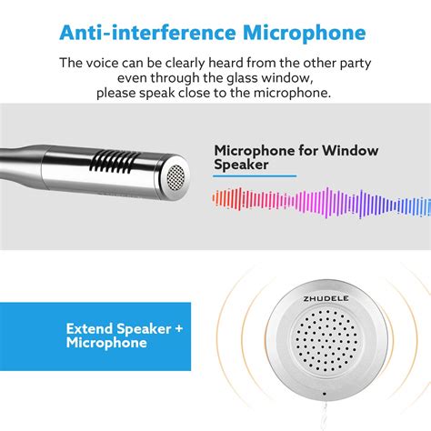 Dual Way Counter Intercom System Window Speaker System Window Glass