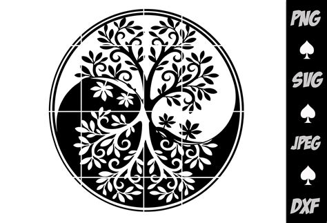 Yin And Yang Tree Of Life SVG Tree Of Life SVG Yin And Etsy