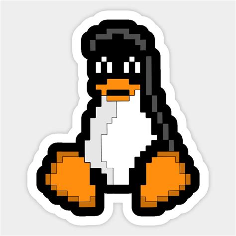 Linux Tux Pixel Art Sticker For Sysadmins And Hackers Linux Tux Pixel Art Sticker For Sysadmins And Hackers