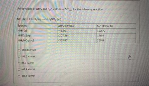 solved using values of ah and sm calculate agºrxn for the