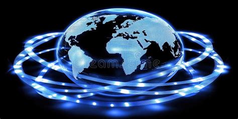 Global Network Illuminated By Blue Light Showcasing Continents And Connectivity In A Digital