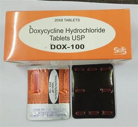 Dox 100 Doxycycline Hydrochloride Tablets Usp 20 X 8 Tablets 100mg At ₹ 35 Stripe In Nagpur