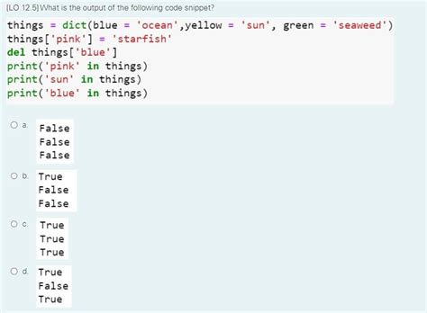 Solved LO What Is The Output Of The Following Code Chegg
