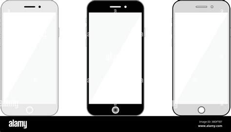 Versatile Mobile Phone Mockups White Screen Templates In Multiple Styles Vector Clean And