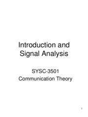 Sysc 3501 Signal Analysis Introduction And Signal Analysis SYSC 3501