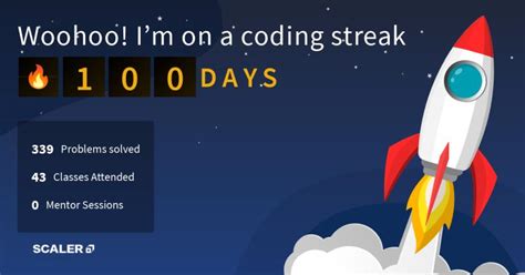 Prashant Chaure On Linkedin I Have Been Coding On Scaler For 100 Days