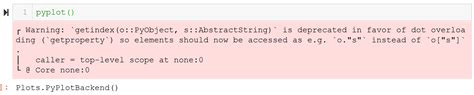 Pyplot Warning Visualization Julia Programming Language