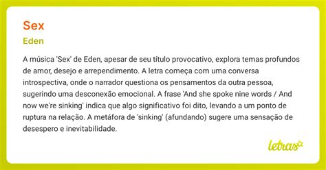 Significado Da Música Sex Eden Letras Mus Br