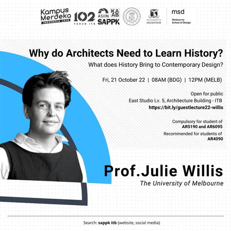 Uom Itb Guest Lecture Series 2022 Presents Prof Julie Willis Why Do Architects Need To Learn
