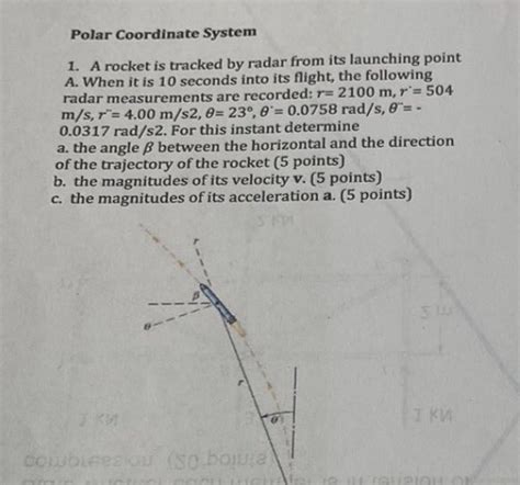 Solved Polar Coordinate System 1 A Rocket Is Tracked By