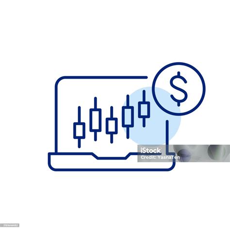 촛대 막대 그래프 및 달러 기호가 있는 노트북입니다 주식 거래 분석 및 포트폴리오 관리 픽셀 퍼펙트 아이콘 0명에 대한 스톡 벡터 아트 및 기타 이미지 Istock