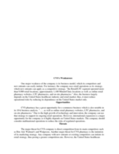SOLUTION Cvs Pharmacy Swot Analysis Studypool