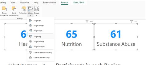how to align visuals in power bi travers data