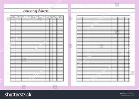 Simple Accounting Bullet Journal Page Stock Illustration 1835926051