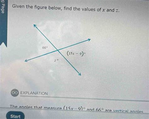 Given The Figure Below Find The Values Of X And Z Explanation The