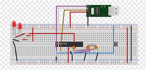 마이크로 컨트롤러 브레드 보드 전자 장치 arduino 배선도 atmega328 각도 전선 전선 기타 png pngwing