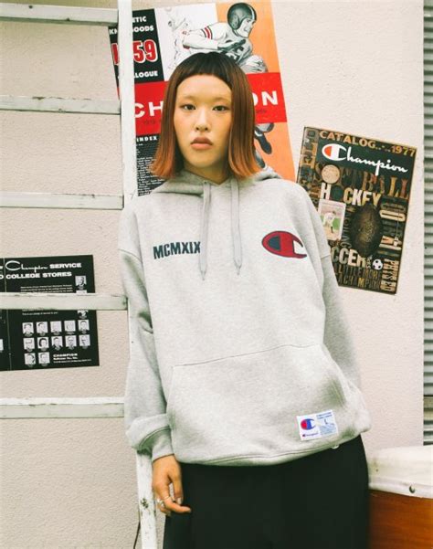 챔피온 Asia Super Fleece 그래픽 후드스웨트셔츠 Normal Grey Ckts3f512g2 위시버킷