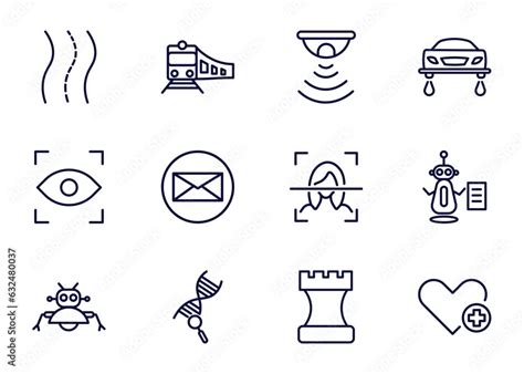 Set Of Ai And Future Technology Thin Line Icons Ai And Future