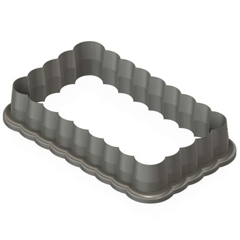 Stl File Scalloped Rectangle Style 2 Cookie Cutter・3d Printing Idea