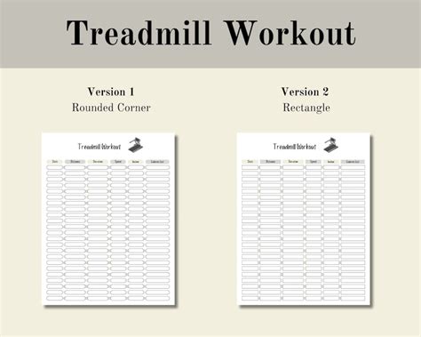 Treadmill Workout Treadmill Log Treadmill Tracker Fitness Tracker Exercise Tracker Workout