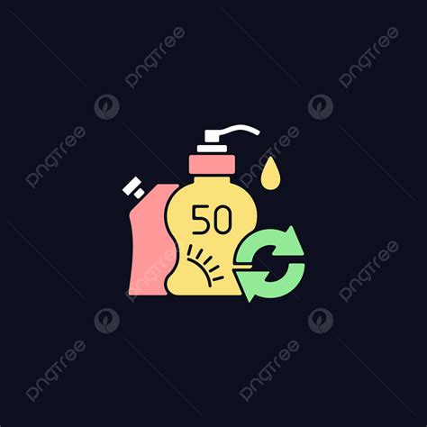 Dark Theme Rgb Color Icon For Sunscreen Refill Vector Protection Zero