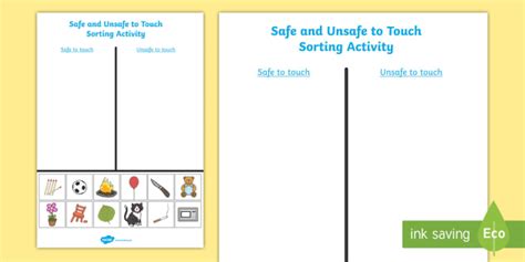 Safe And Unsafe To Touch Sorting Activity Teacher Made