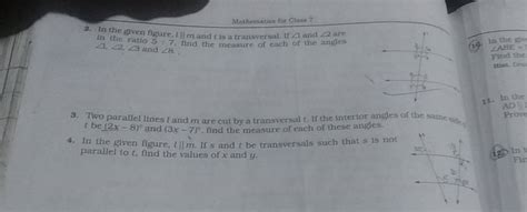 In The Given Figure Im And F Is A Transversal If And Are In T