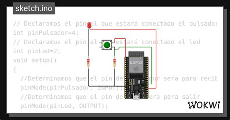 Led Un Pulsador Wokwi Esp32 Stm32 Arduino Simulator
