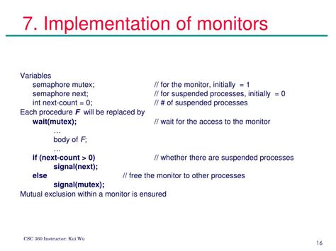 Ppt More On Process Synchronization Semaphore Monitor Condition Variables Powerpoint