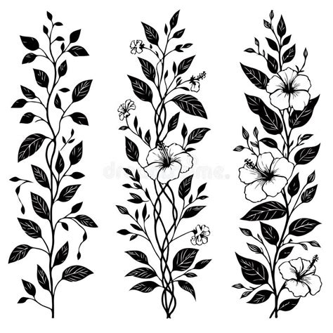 Flower Vines Clipart Black And White
