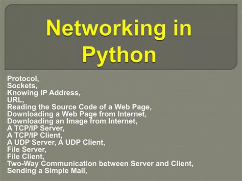 Networking In Python By Rj Pptx