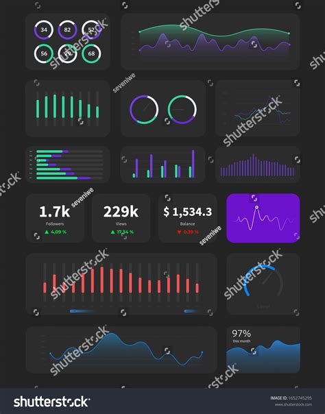 Ux Ui Admin Panel Template Website Stock Vector Royalty Free 1652745295