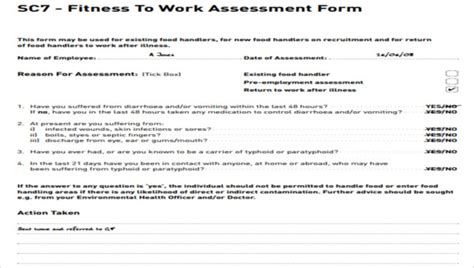 Free 6 Work Assessment Forms In Pdf Ms Word