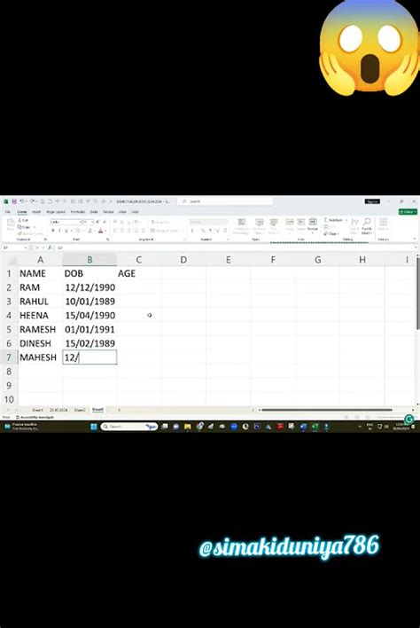 How To Use Excel Trick Shortcut Of Age Formula Trick Exceltips